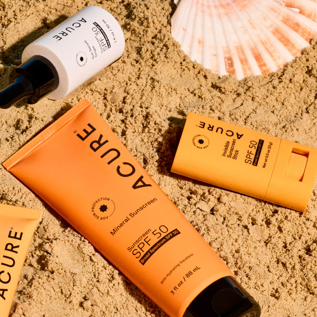 Clean Sunscreen Trio – Mineral SPF, Stick & Serum | Acure